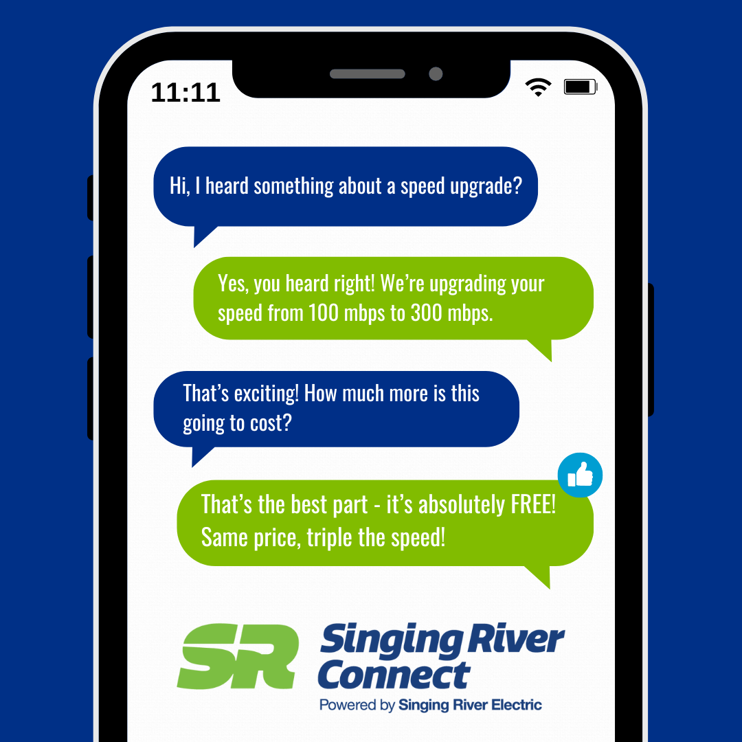 100 Mbps plan subscribers now upgraded to 300 Mbps » Singing River Connect